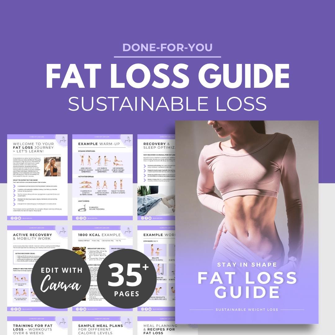 Sustainable Fat Loss Guide, Canva Nutrition Template, Done for You ...