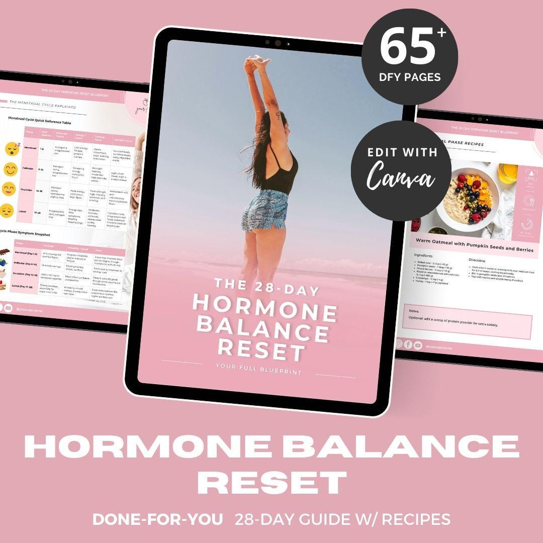 Hormone Balance Reset Guide, Canva Nutrition Template, DFY Canva Ebook ...