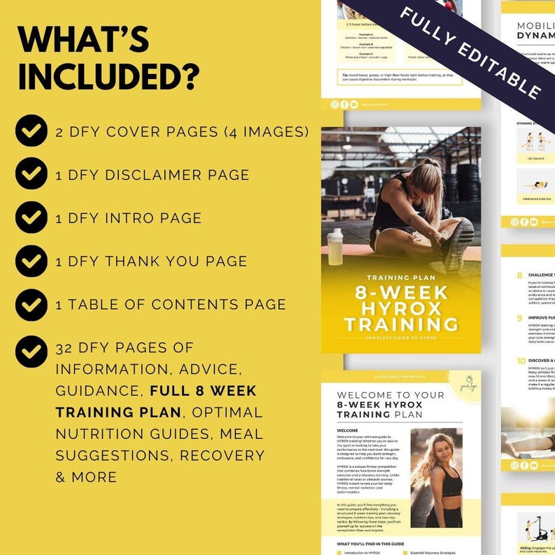 8-week Hyrox Training Guide, Canva Nutrition Template, Done for You ...