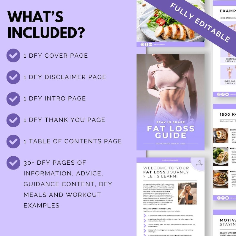 Sustainable Fat Loss Guide, Canva Nutrition Template, Done for You ...