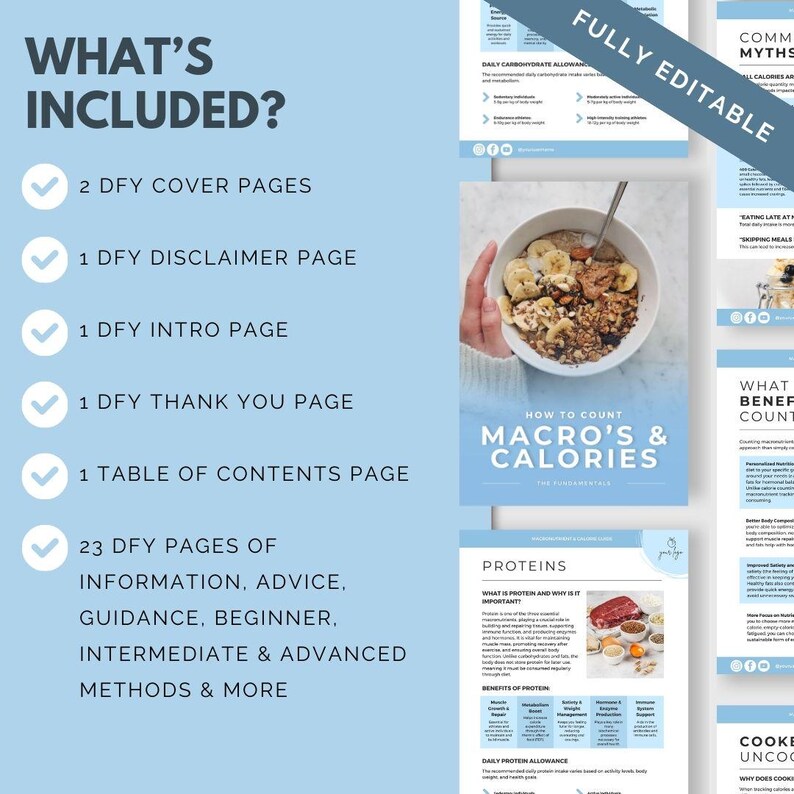 Macronutrients and Calories Guide, DFY How to Count Calories and Macros ...