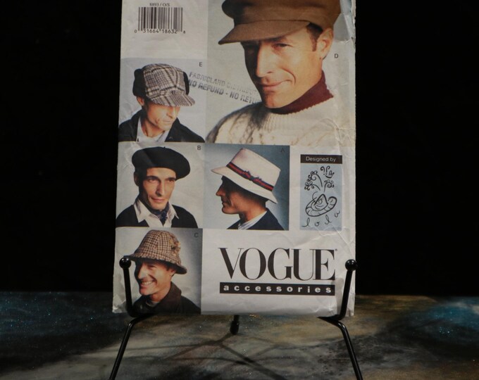 Vintage Sewing Pattern UNCUT Vogue 8893 - Men's Hat, Cap and Beret ...