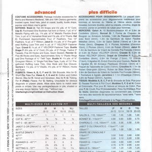 Costume Sewing Pattern UNCUT Butterick 4157 - Medieval 18th & 19th ...