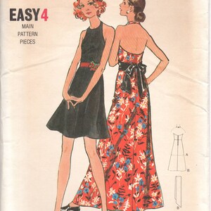Butterick 6469 UNCUT - Flared Halter Dress Extra Small 1970's Vintage ...