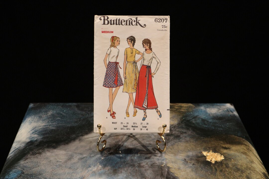 Butterick 6207 2 Piece Reversible Wrap Skirt Size Small 1960's Vintage ...