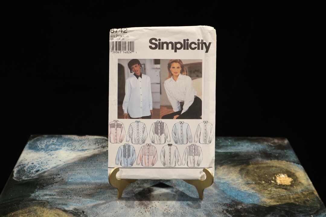 Vintage Sewing Pattern UNCUT Simplicity 8742 - Misses' Tuxedo Shirt ...