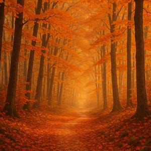 Autumn Forest Path Poster Set – Fall Foliage Digital Art Prints - Etsy