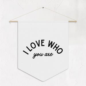 I Love Who You Are Scripture Wall Pennant Banner Kids Nursery, Girls ...