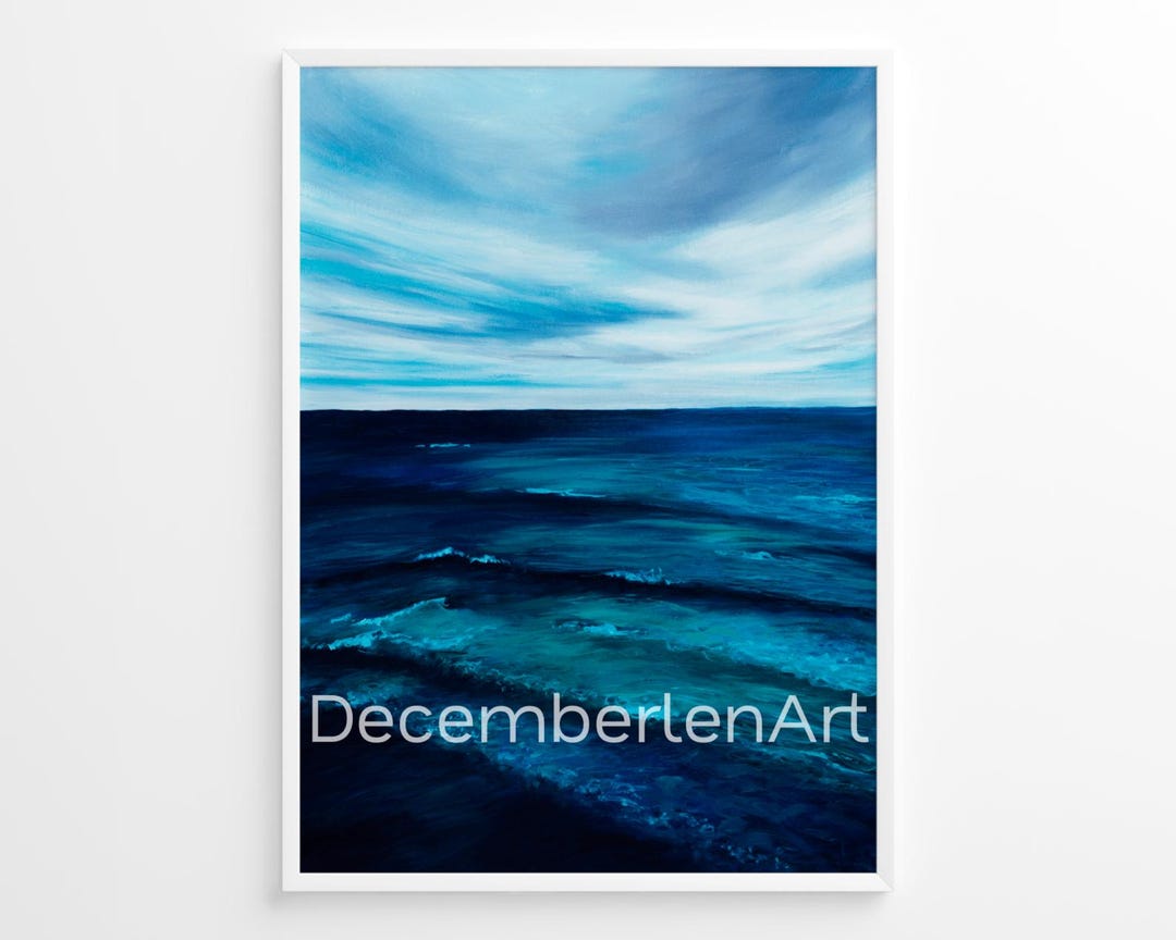 Ocean Waves Print, Ocean Prints, Blue Sea Print, Ocean Wall Art, Sea ...
