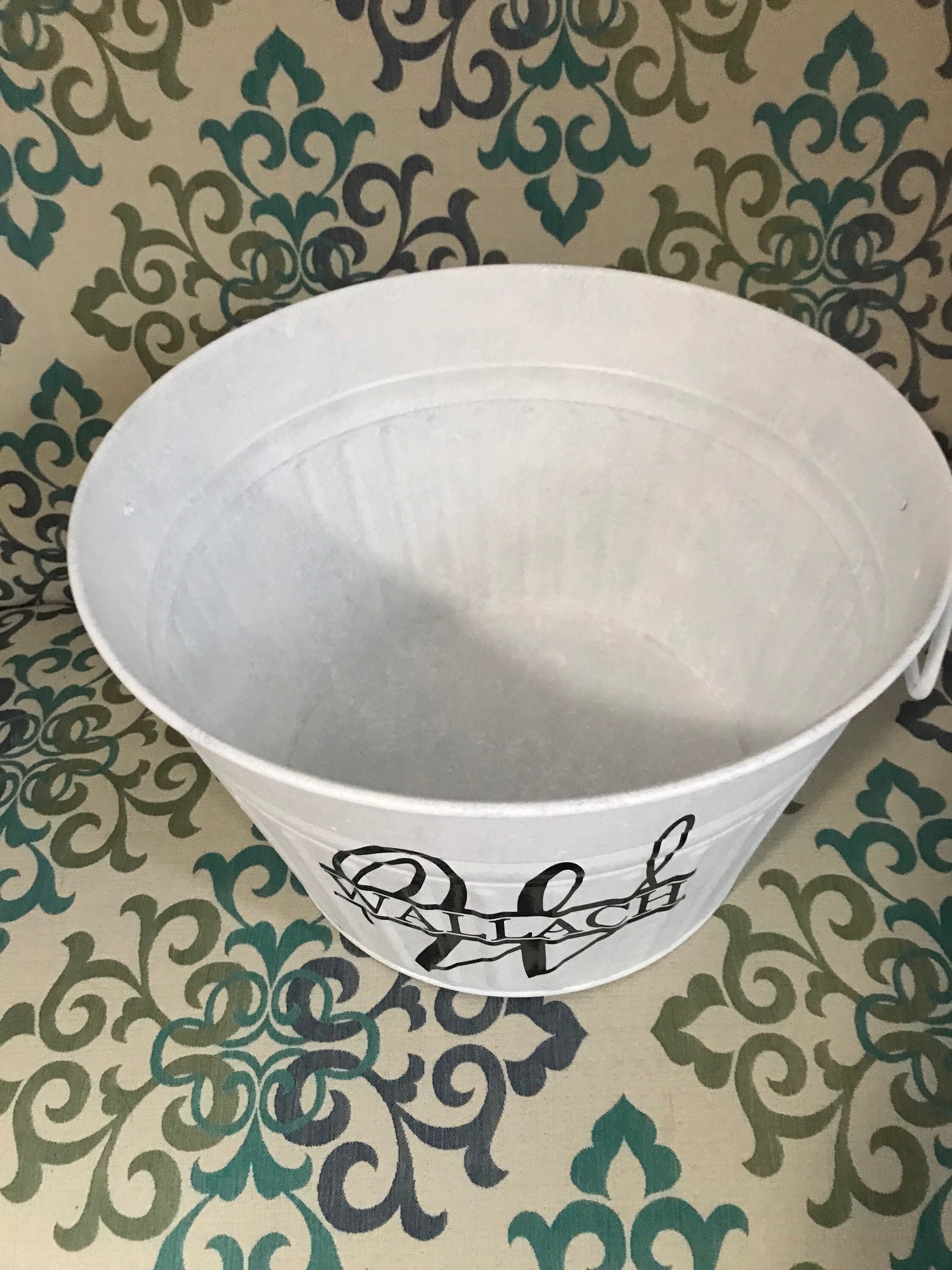 Personalized Metal Bucket With Split Monogram | Etsy