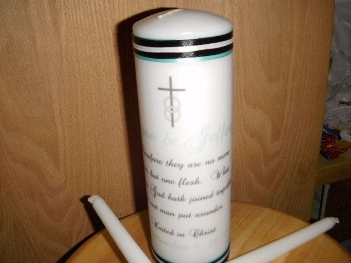 Personalized Unity Candle Set With Cross and Verse - Etsy