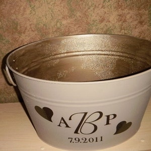 Large Metal Bucket Personalized With Hearts - Etsy