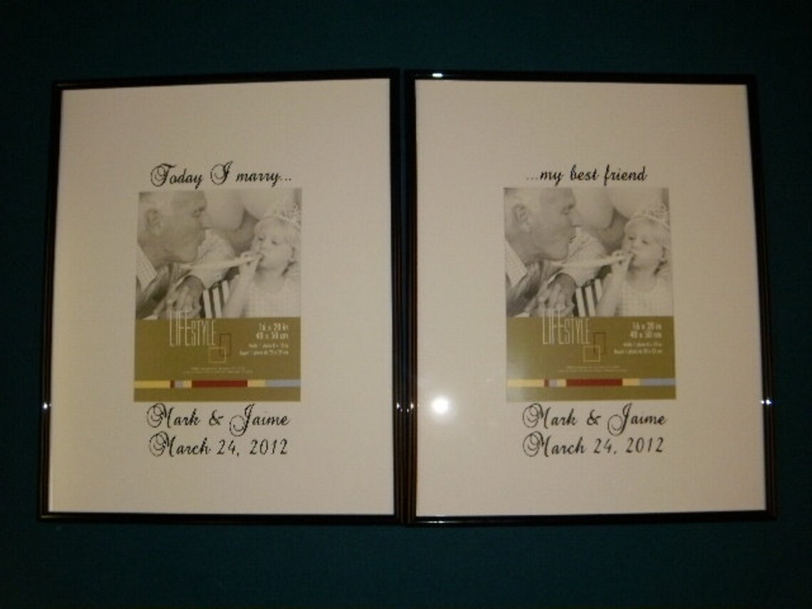 Personalized Wedding Signature Frame Today I Marry My Best Friend - Etsy