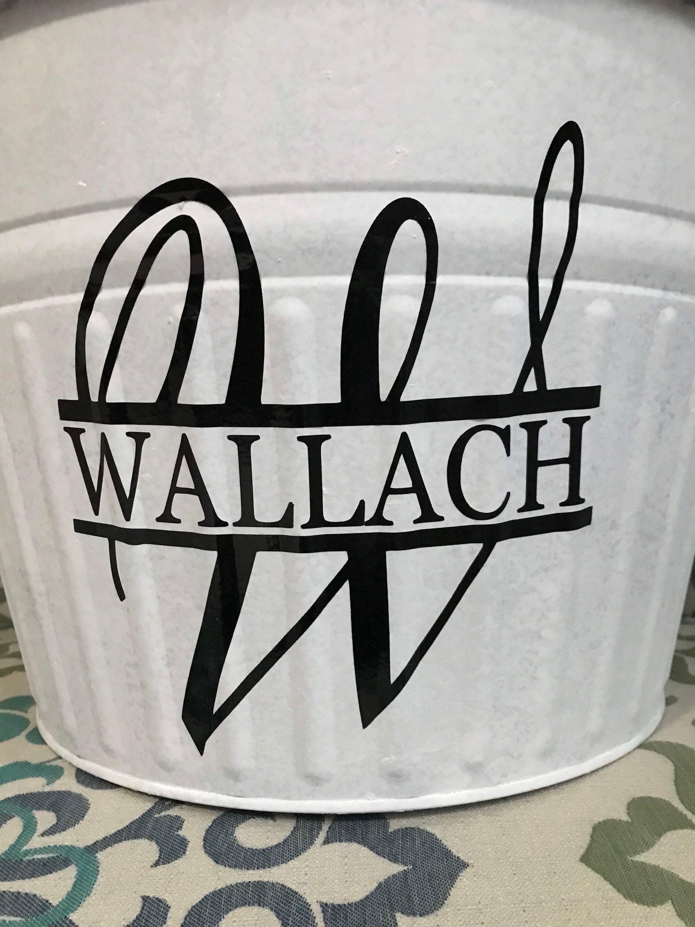 Personalized Metal Bucket With Split Monogram | Etsy