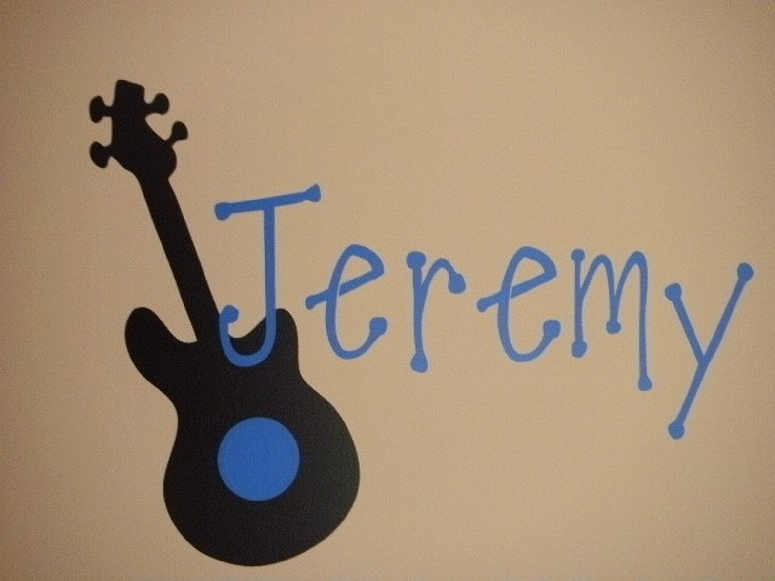 Guitar With Name Wall Vinyl Decal - Etsy