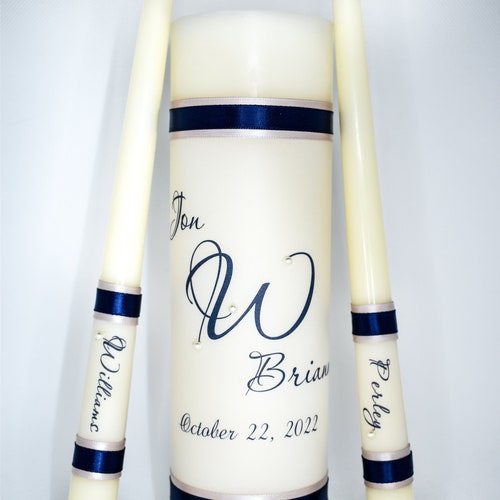 Personalized Unity Candle SET With Monogram I Wedding Candles - Etsy