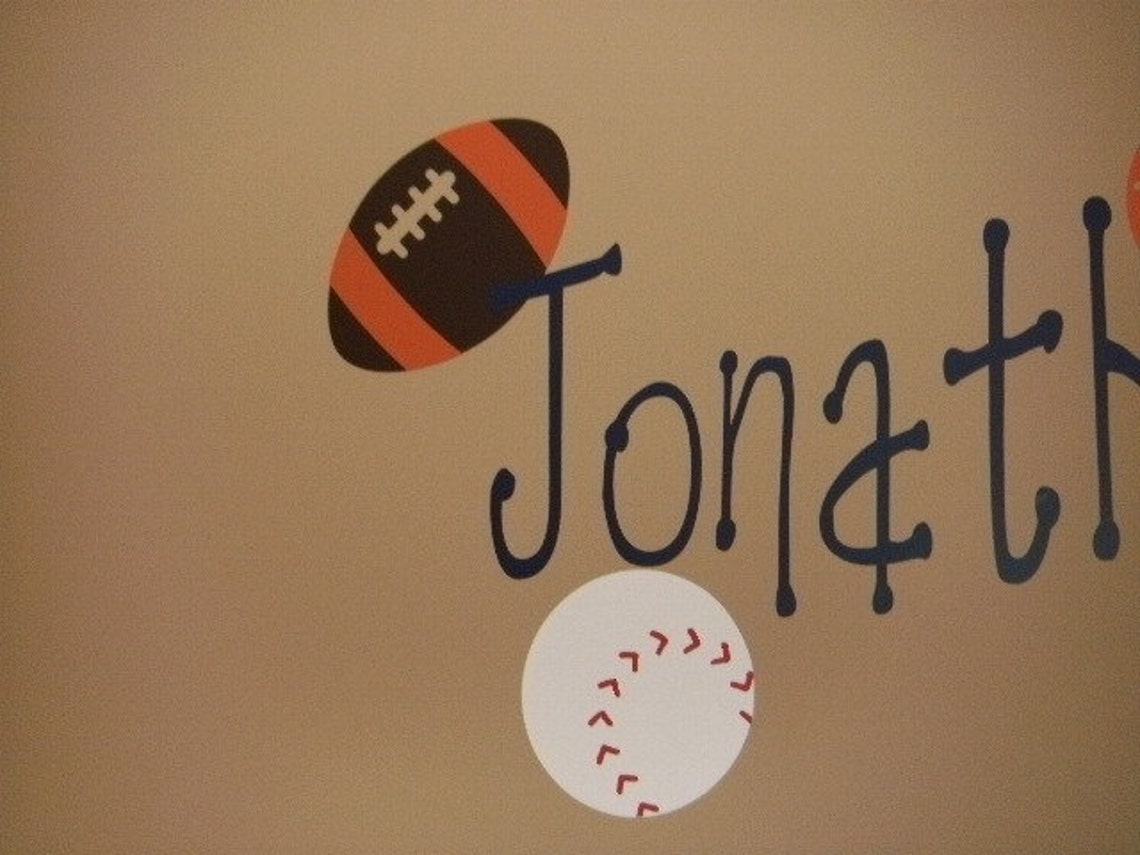 Sports Balls With Name Wall Vinyl Decal - Etsy