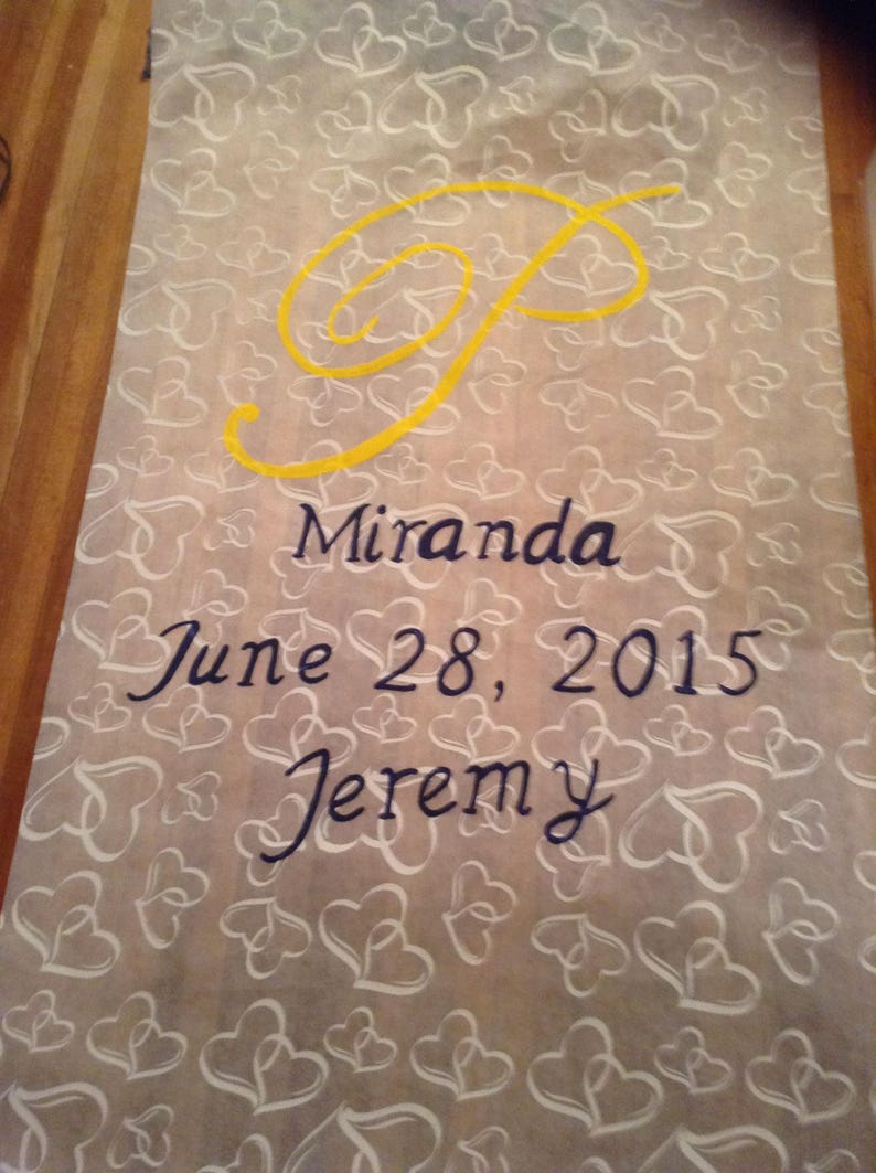 Monogram With Names and Date Wedding Aisle Runner - Etsy