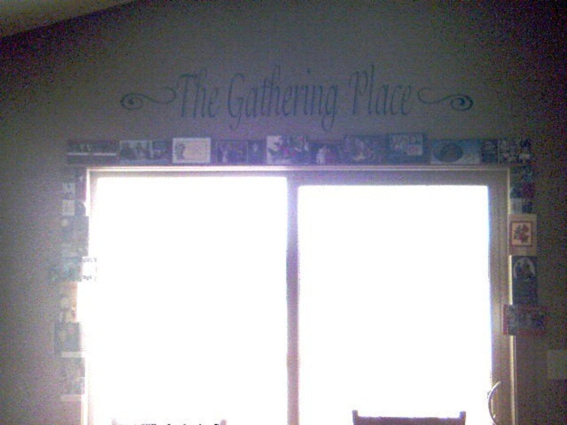 The Gathering Place Wall Vinyl Decal With Swirls - Etsy