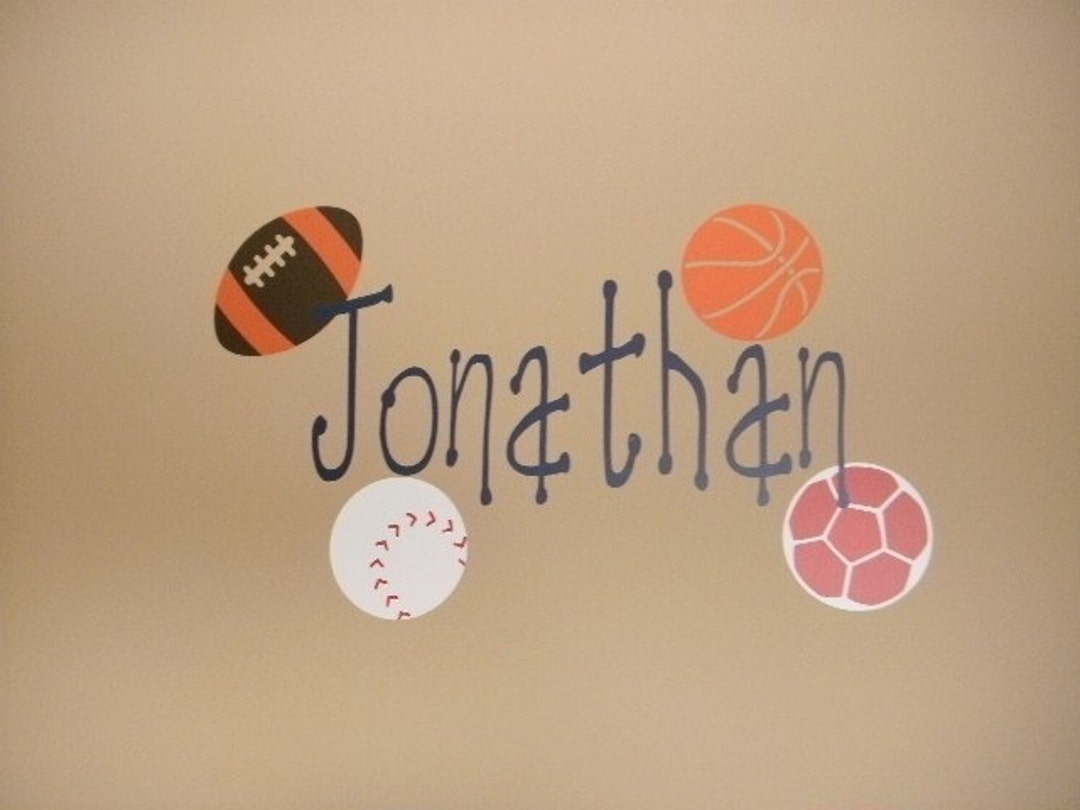 Sports Balls With Name Wall Vinyl Decal - Etsy