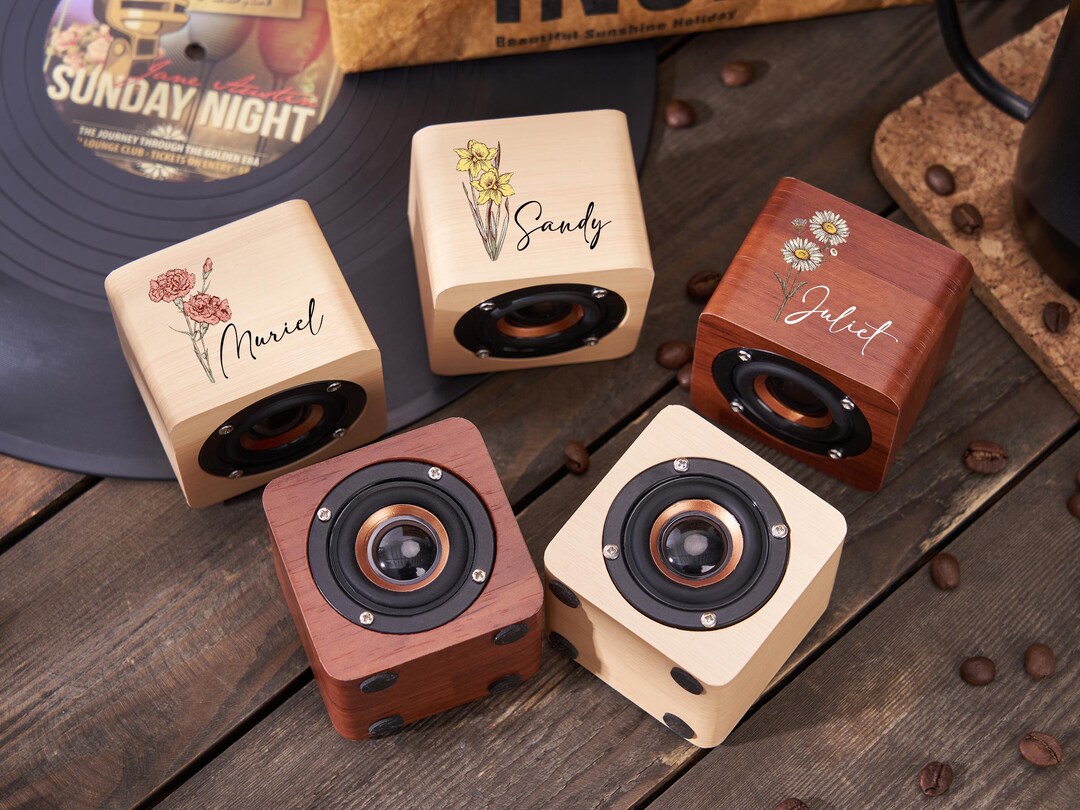 Birth Flower Bluetooth Speaker Mom Gifts Personalized Bluetooth Speaker ...