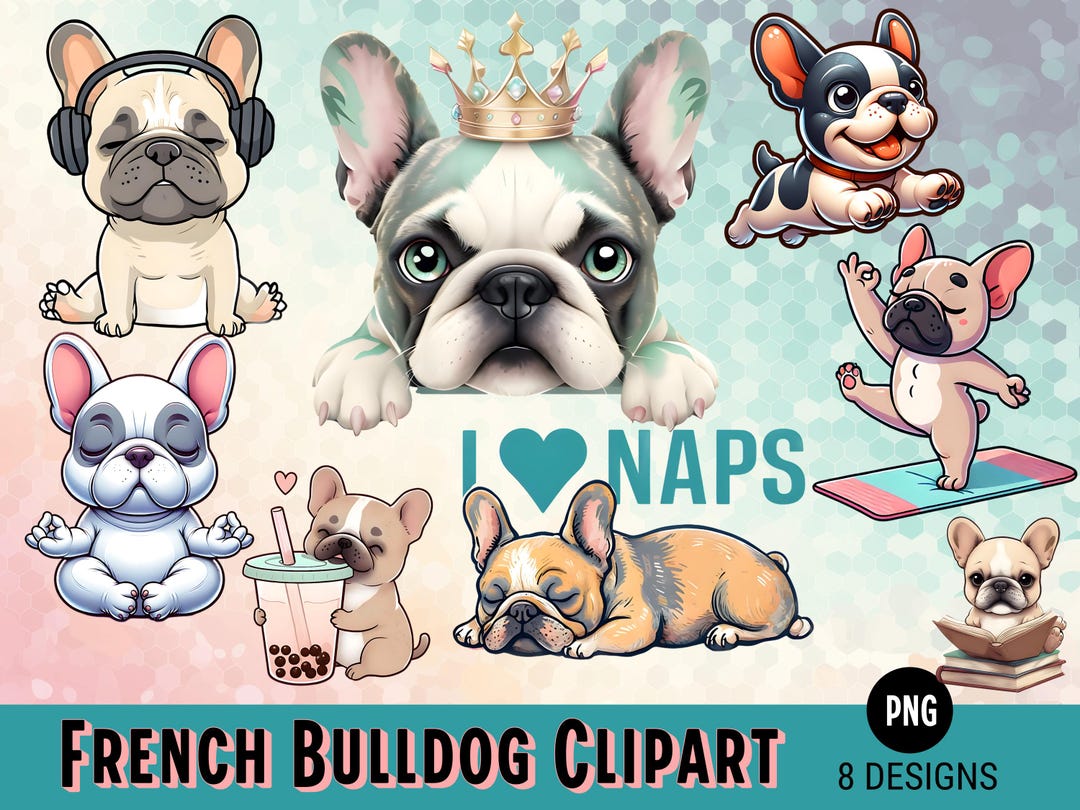 Cute French Bulldog PNG Clipart, Frenchie Dog Digital Download ...