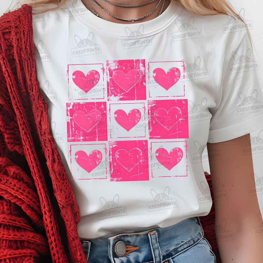 Vintage Grunge Heart Checkerboard PNG, Happy Hearts, Valentine's Day ...