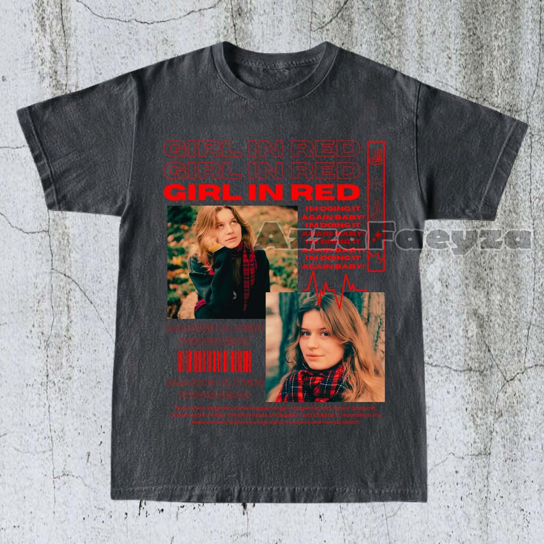Vintage Girl in Red Singer Shirt, Band Tee, Music Fan Gift T-shirt ...