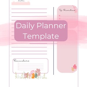 Pink Planner Template. Printable or Digital Template for Everyday Use ...