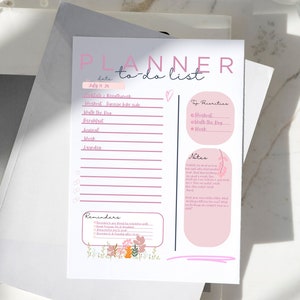 Pink Planner Template. Printable or Digital Template for Everyday Use ...