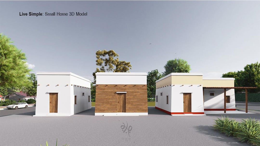 Live Simple: Small Home 3D Model With Roof Choices - Etsy