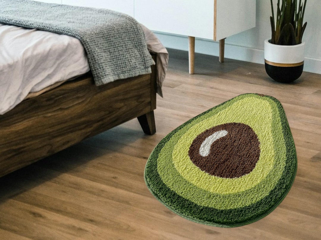 Avocado Rug, Fluffy Rug, Funny Fruit Mat, Doormat Rug, Area Rug ...
