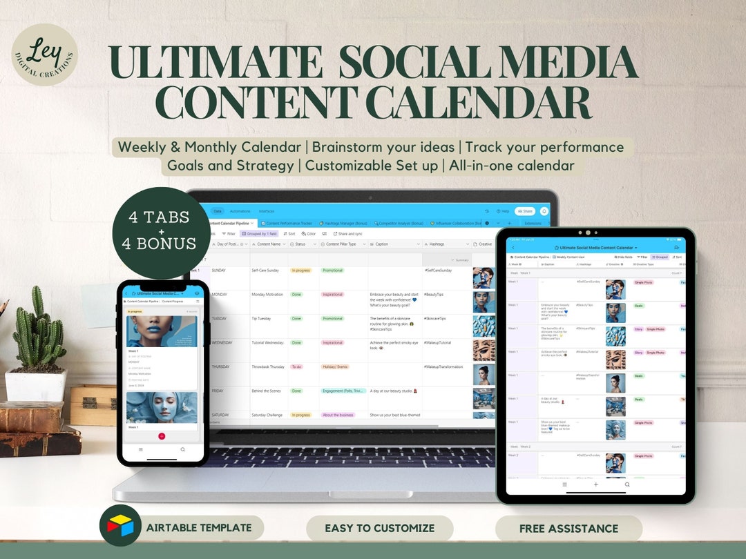 2024 Ultimate Social Media Content Calendar Social Media Planner and ...