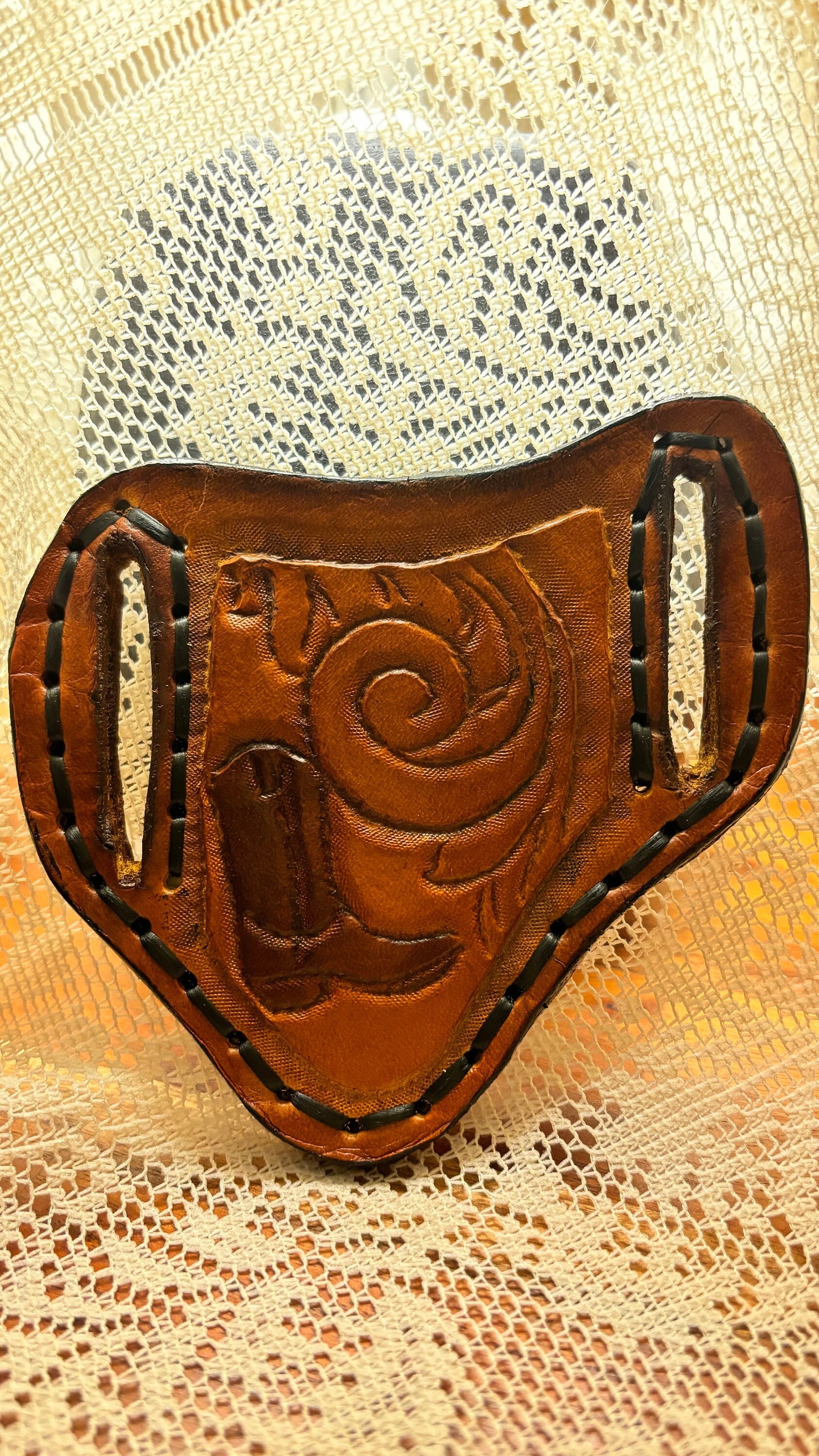 Western Themed Hat and Boot Leather Handmade Pocket Knife Holder or ...