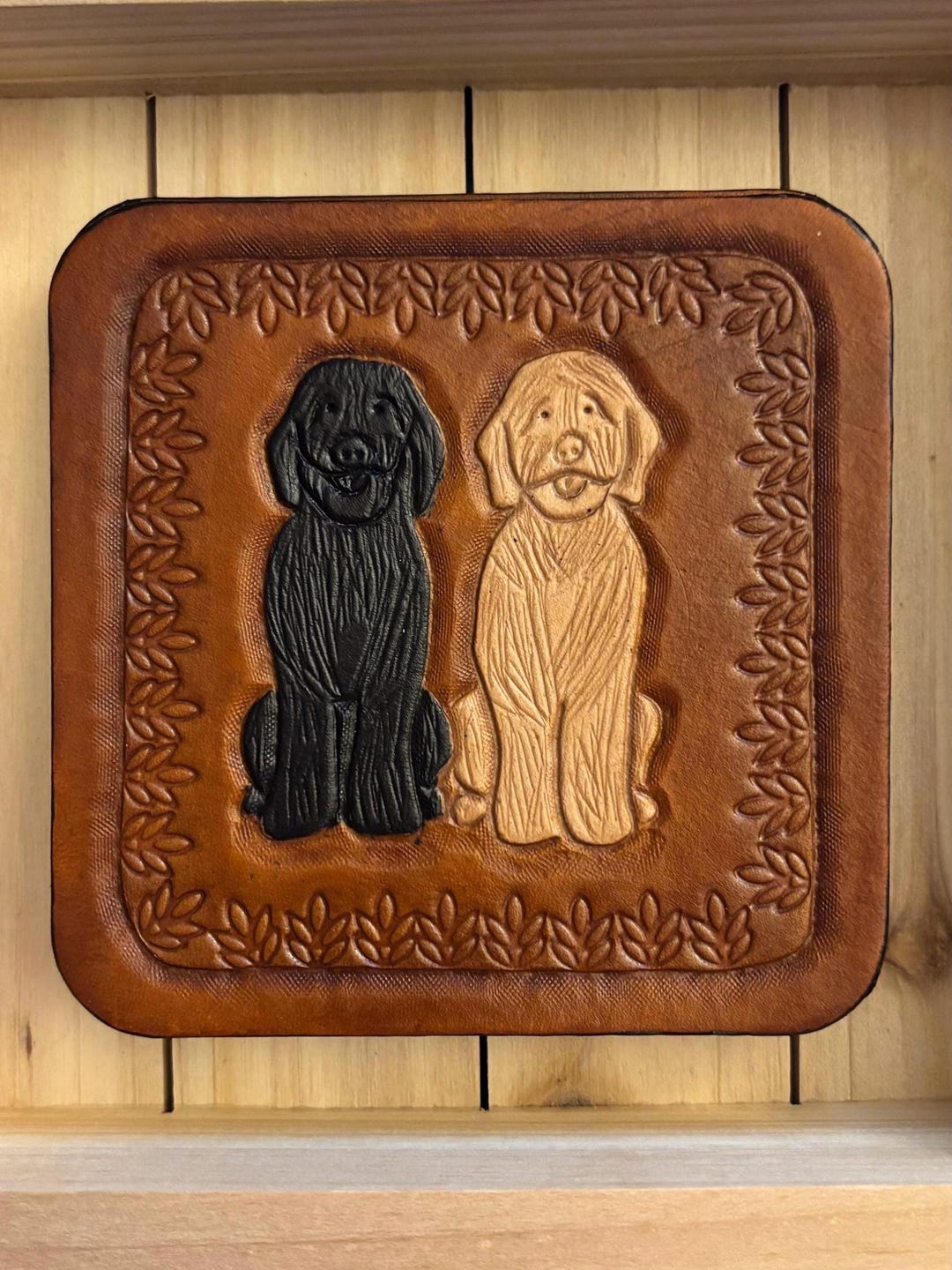 GOLDENDOODLE / LABRADOODLE COASTERS Handmade Leather! Customizable - Etsy