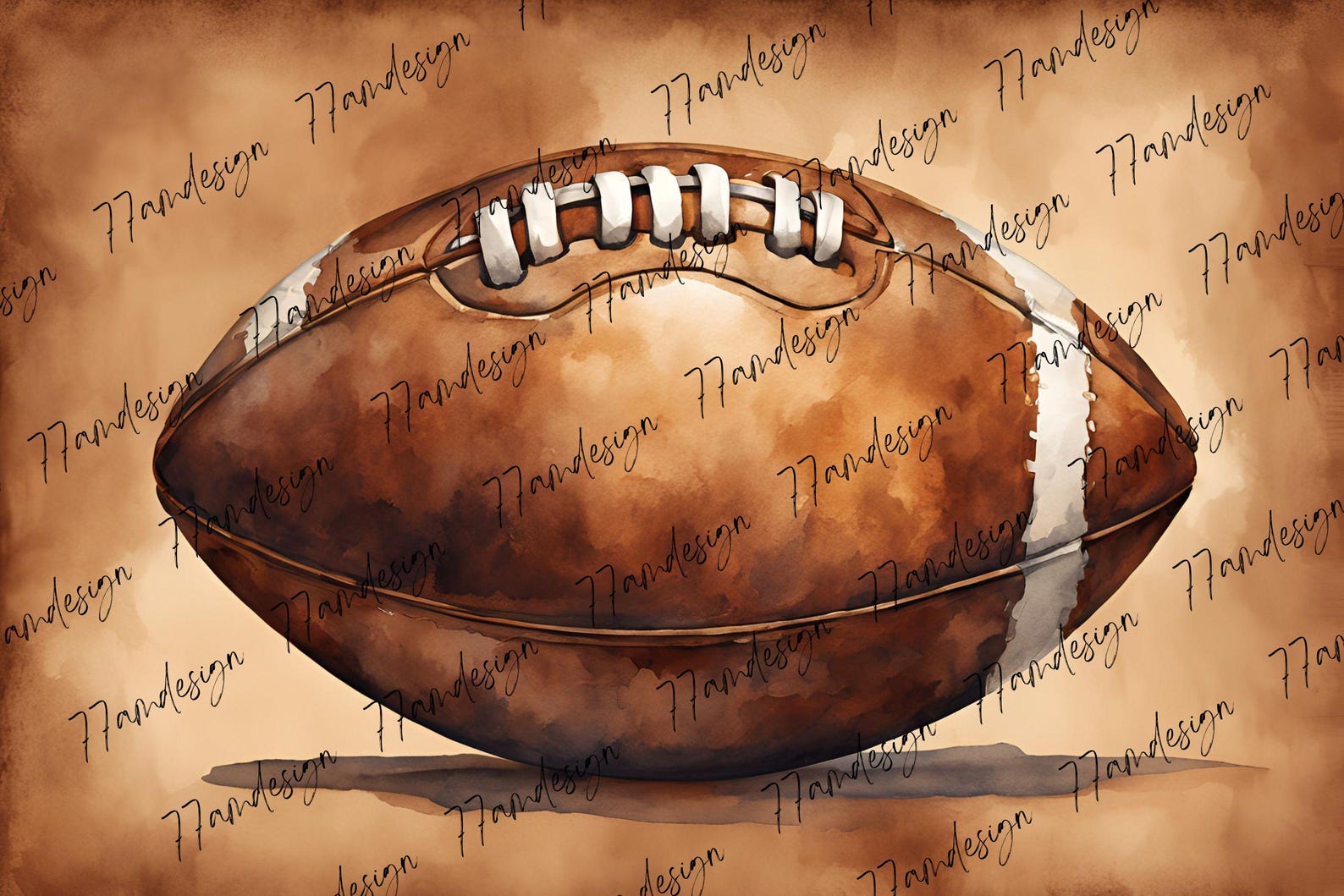 Watercolor Football Clipart American Football PNG Neutral Colors ...