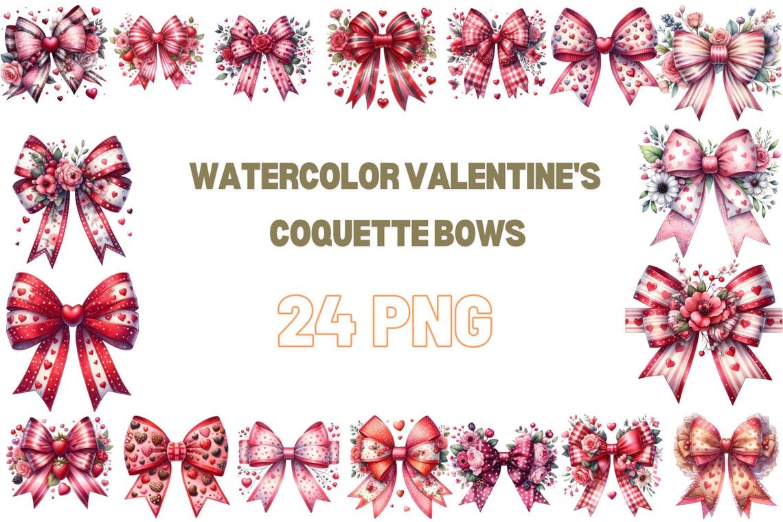 Valentines Day Bows, Coquette Bow Valentine, Valentine's Day Coquette ...