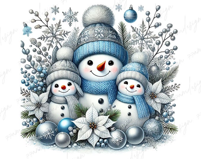 Cute Snowmen Clipart Snowman PNG Christmas Graphics Winter Holidays ...
