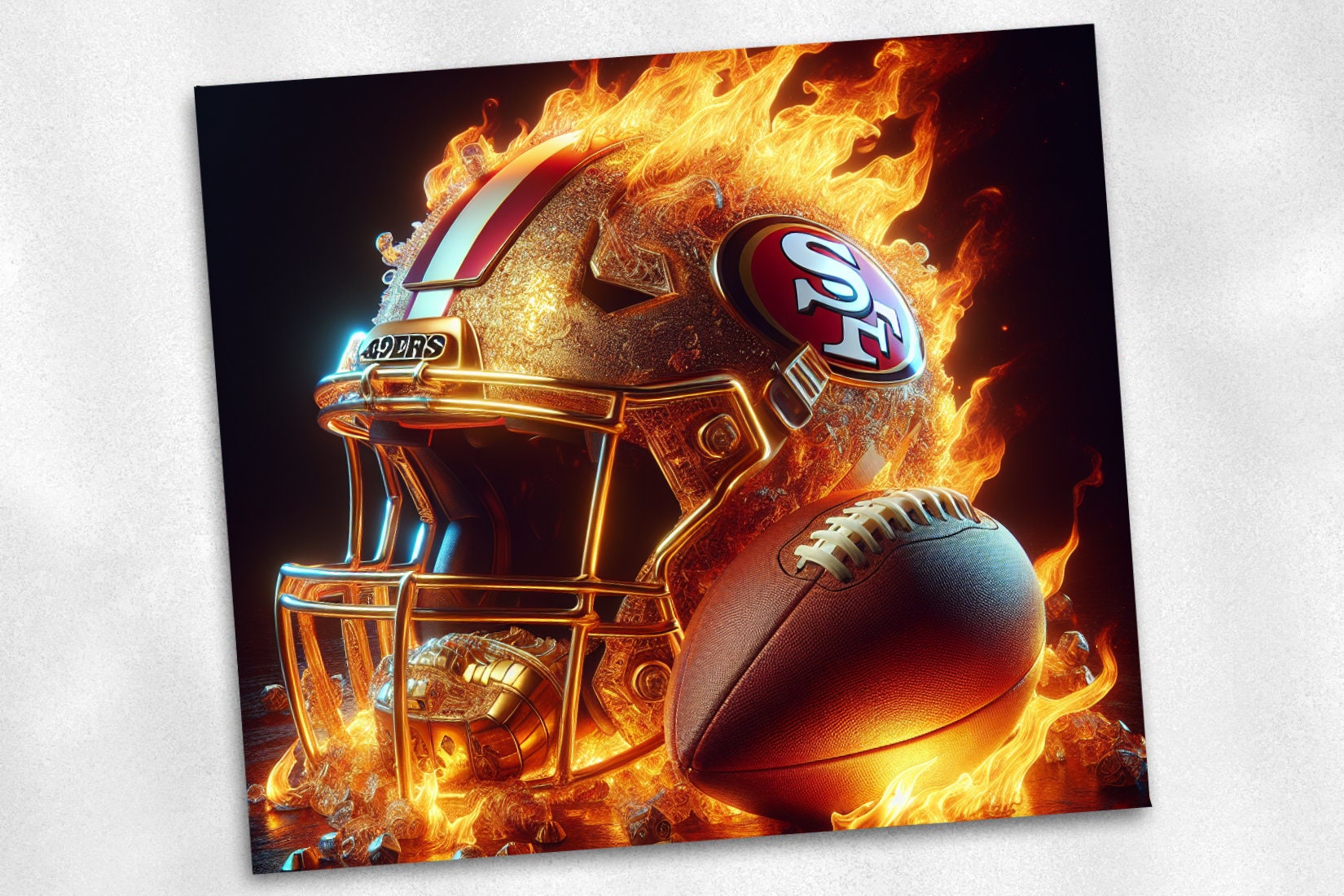 49ers Tumbler Wrap PNG: Football Mascot, Sport Sublimation (digital ...