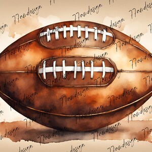 Watercolor Football Clipart American Football PNG Neutral Colors ...