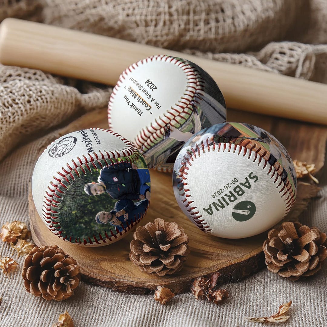 Custom Photos and Name Baseball, Gift for Baseball Player, Personalized ...