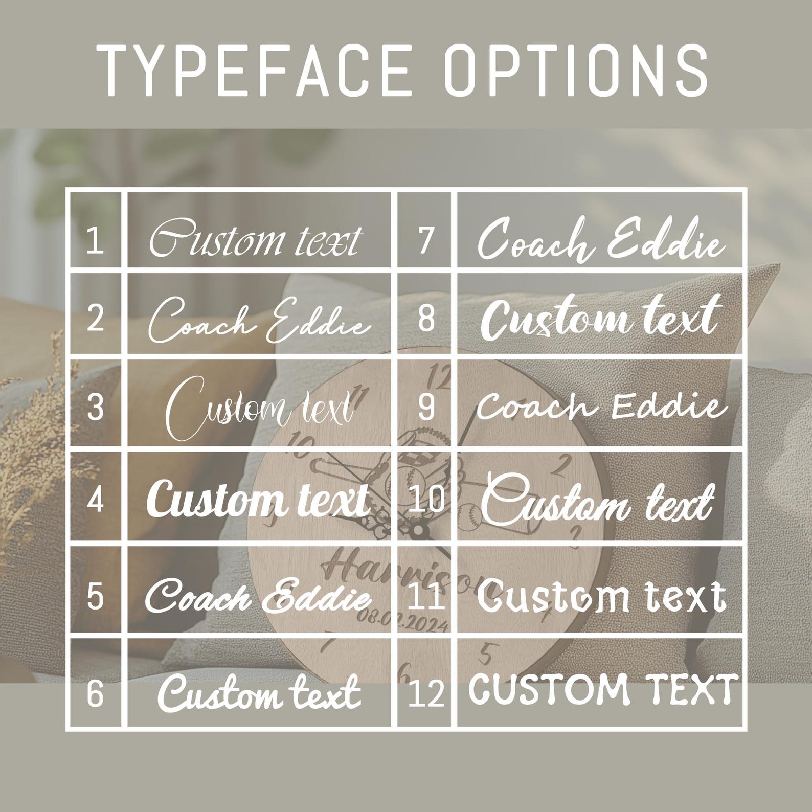 Personalized Carved Wood Clock With Name, Wooden Clock Gift Sports ...