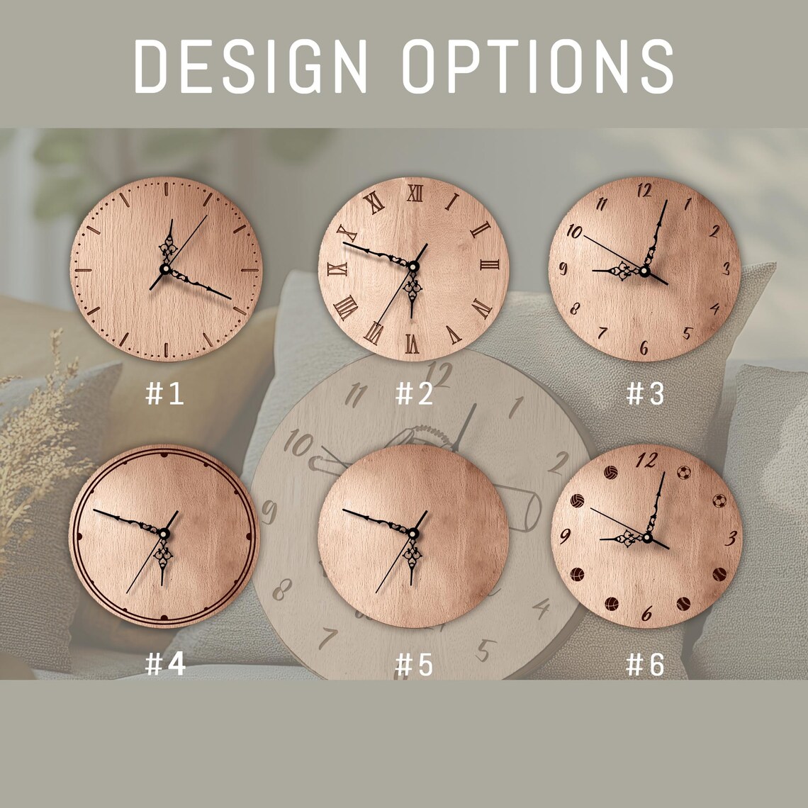 Personalized Carved Wood Clock With Name, Wooden Clock Gift Sports ...