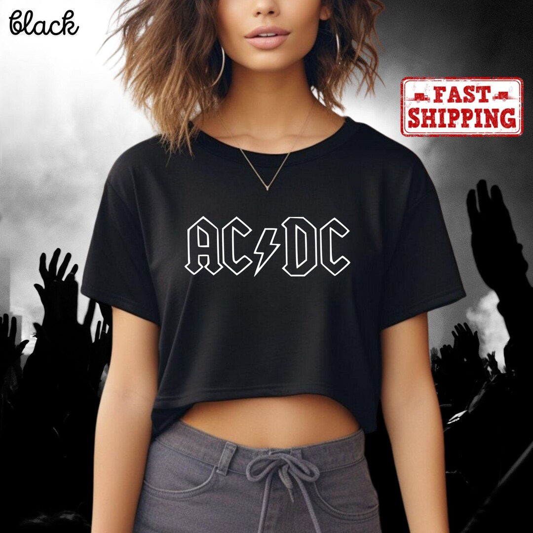 Rock'n Roll Crop Top, ACDC Crop Top, Rock Band Crop Top, Rock Music ...