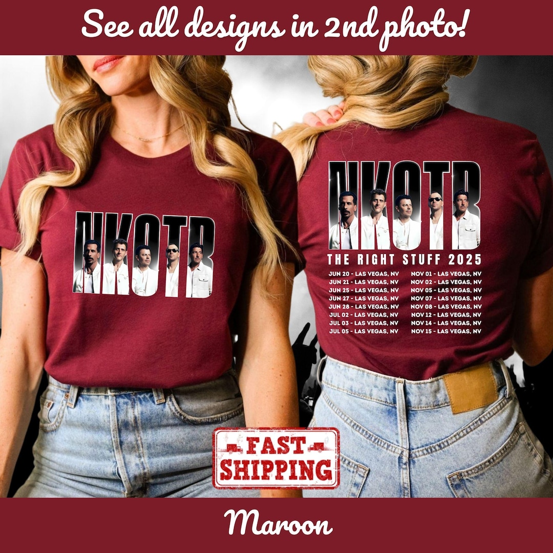 New Kids on the Block the Right Stuff Tour 2025 Shirt, NKOTB Concert ...