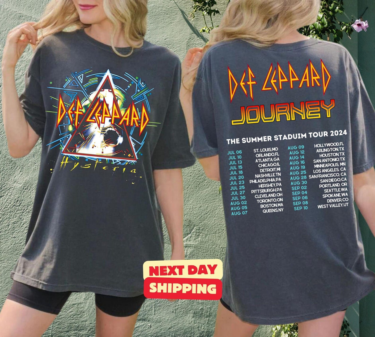 Comfort Colors Def-leppard and Journey Summer Stadium Tour 2024 Shirt ...