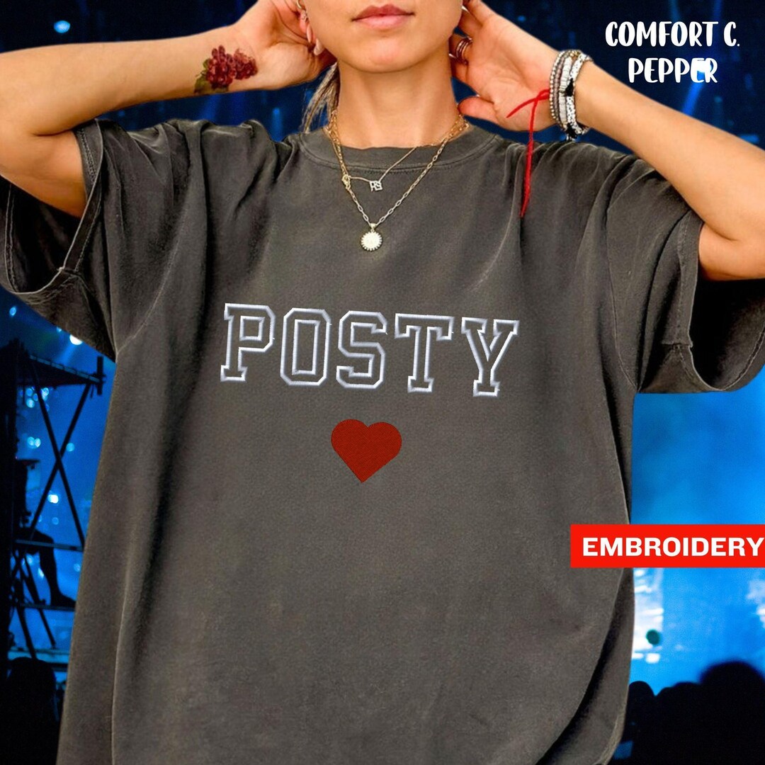 Embroidered Comfort Colors Post Malone Rap Music Merch Shirt, Posty ...