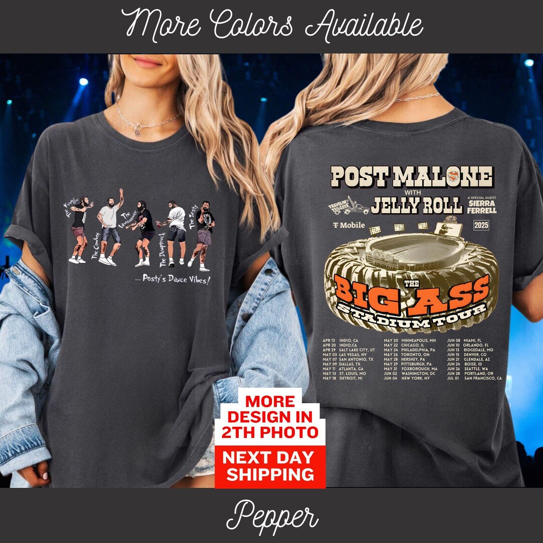 Comfort Colors® Post Malone Rap Music Merch Shirt, Jelly Roll and Post ...