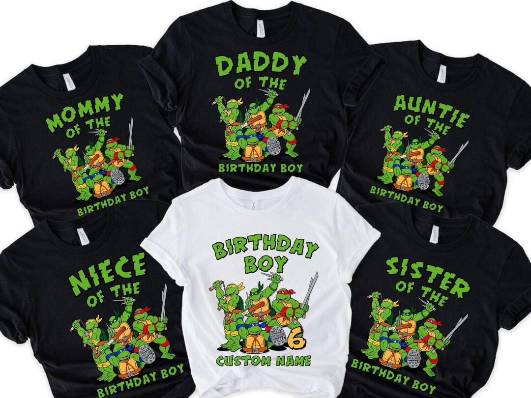 Turtles Birthday Family T-shirt, Turtles Matching Shirt, Custom Turtle ...