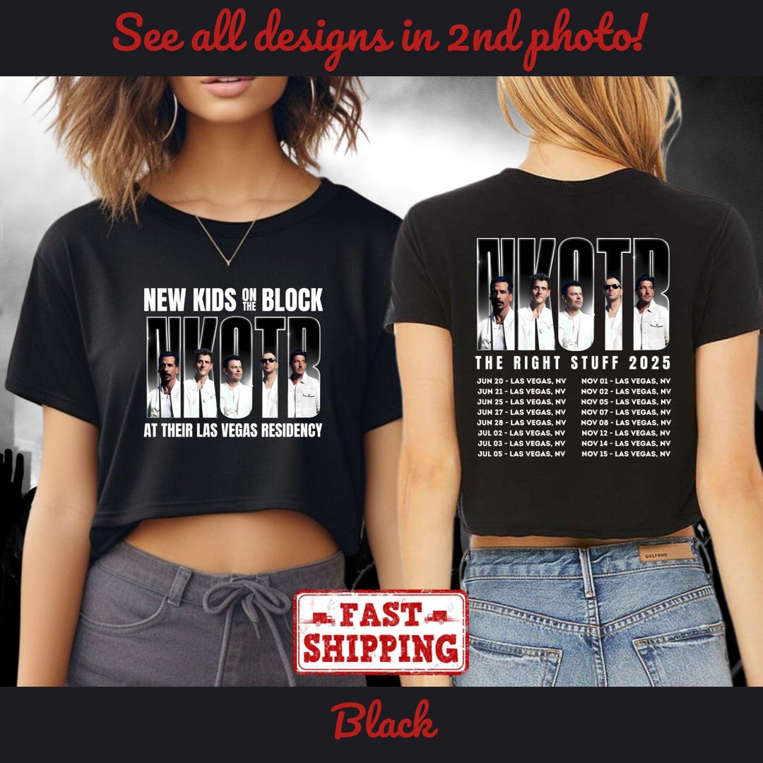 New Kids on the Block the Right Stuff Tour 2025 Crop Top, NKOTB Concert ...